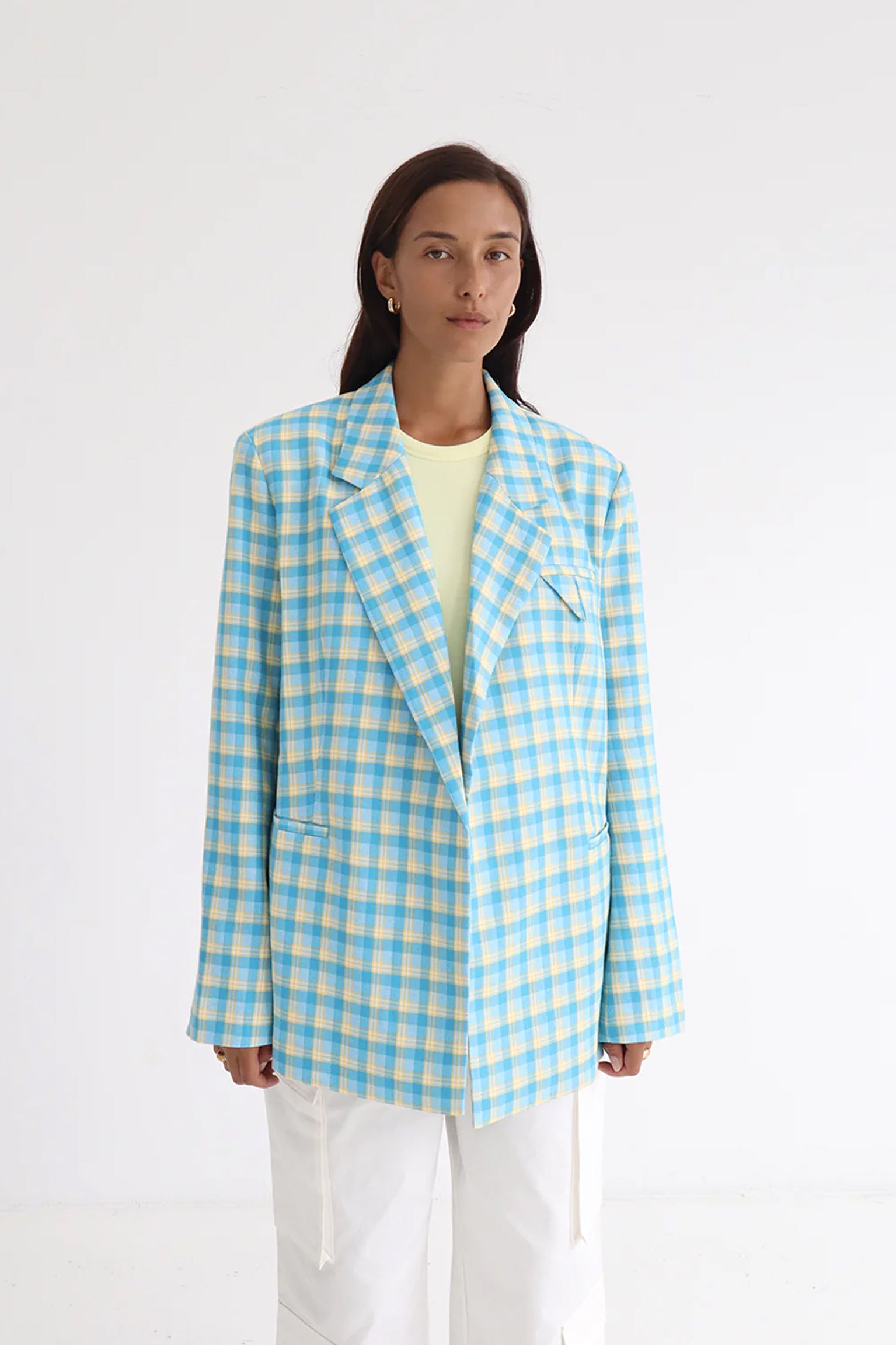 BLANCA | Samantha Blazer | Blue/ Yellow – LUC